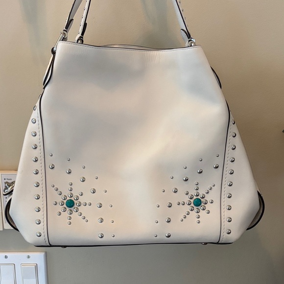 Coach | Bags | Coach Western Rivets Edie Shoulder Bag 42 Color Chalk ...